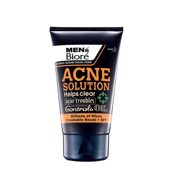 Biore - Men's Double Scrub Facial Foam Acne Solution | Best