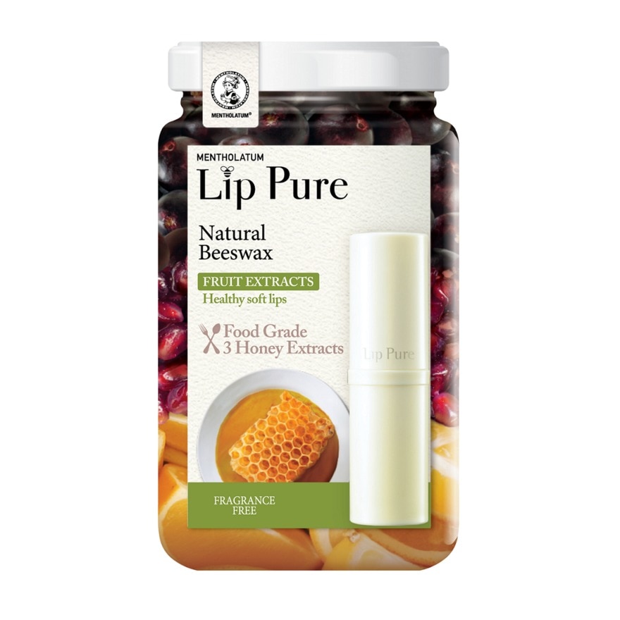 Mentholatum Lip Pure Natural Beeswax with Fruit Extracts Rev