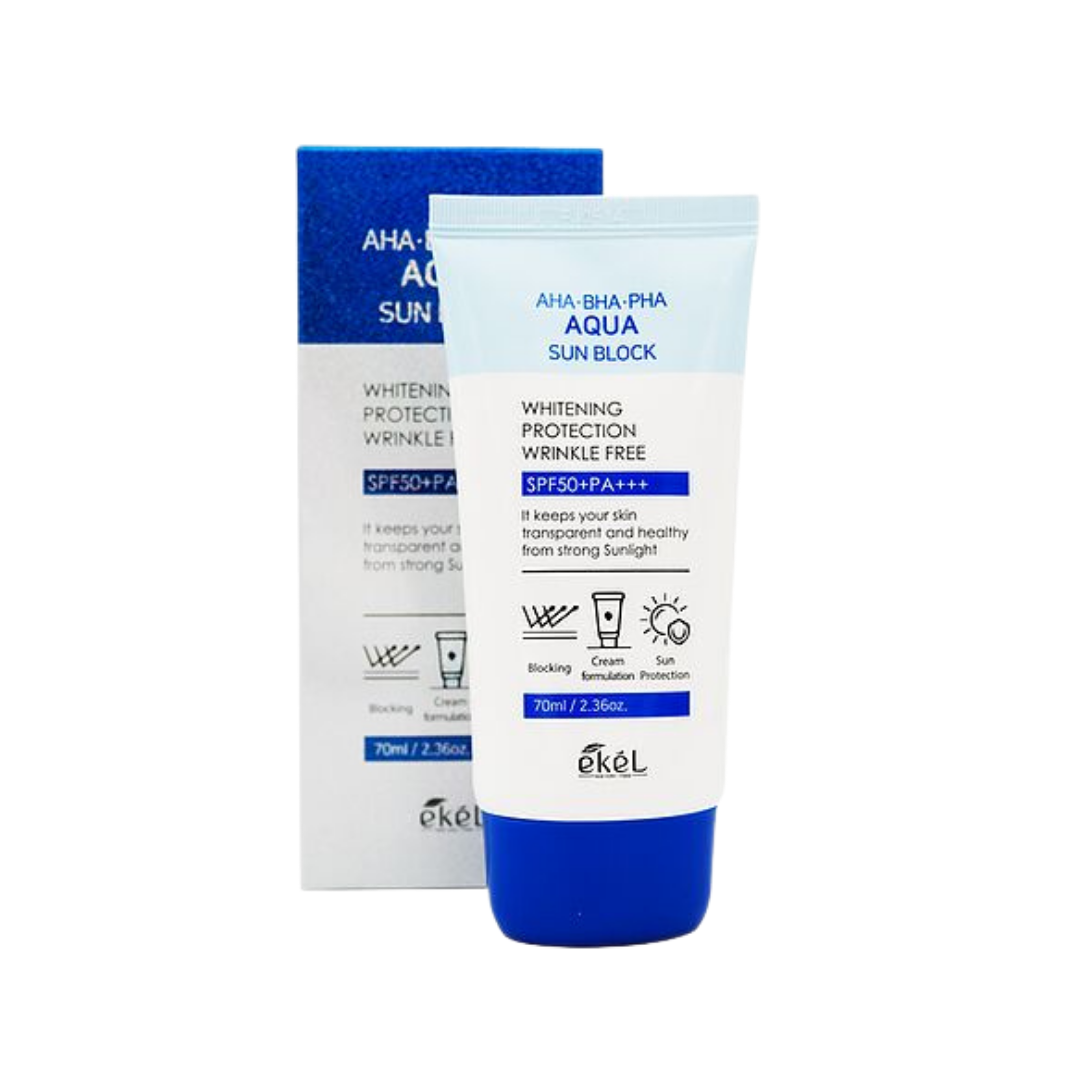 ekel AHA BHA PHA Aqua Sun Block SPF50+ PA+++ Reviews & Ingre